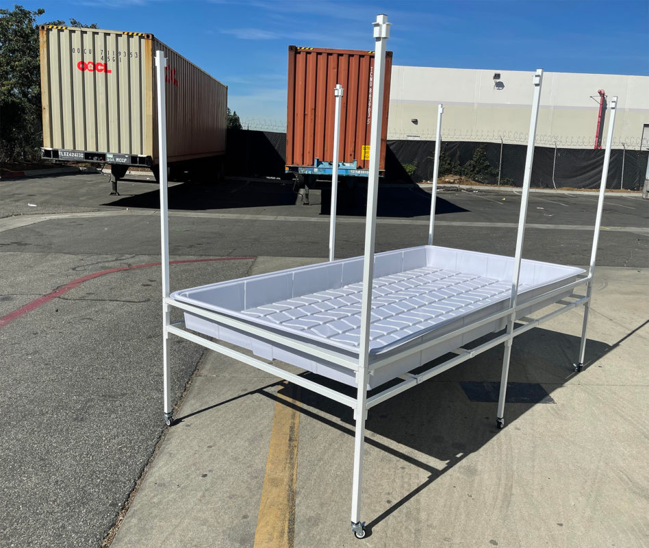 Easy Quick Fit 4′ x 8′ Rolling Flood Table Stand with Bars and Rolling ...