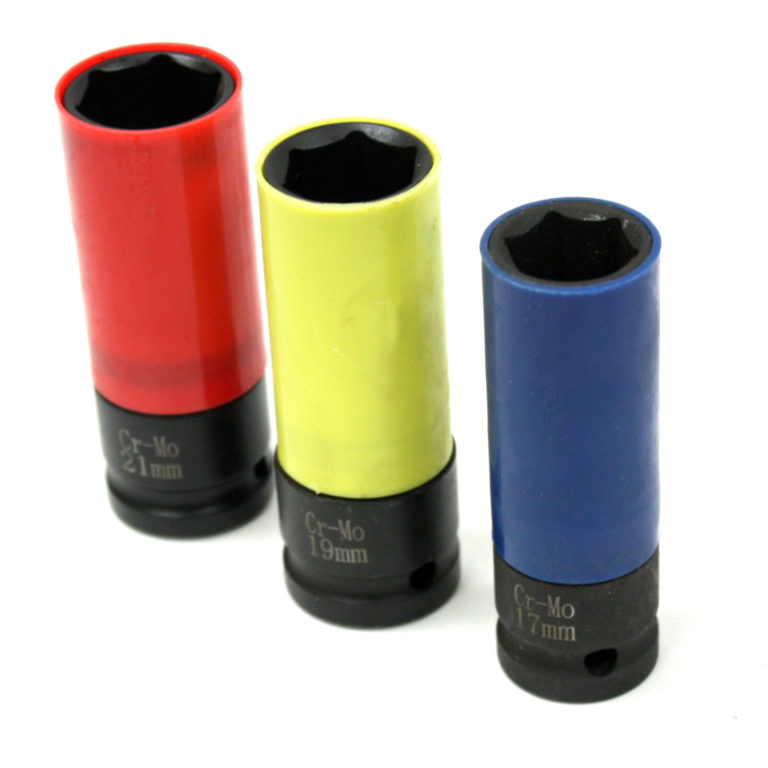 3 pc 1/2" Drive Metric Impact Lug Nut Socket Set Thin Wall 17 19 21 mm ...