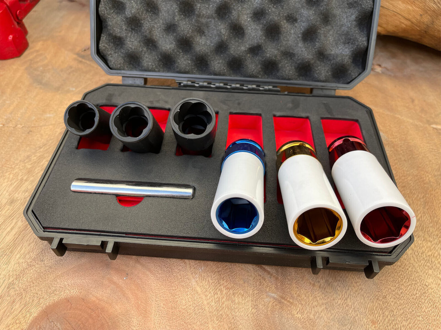 7pc Thin Wall Deep Impact Lug Nut & Twist Socket Set Bolt Extractor ...
