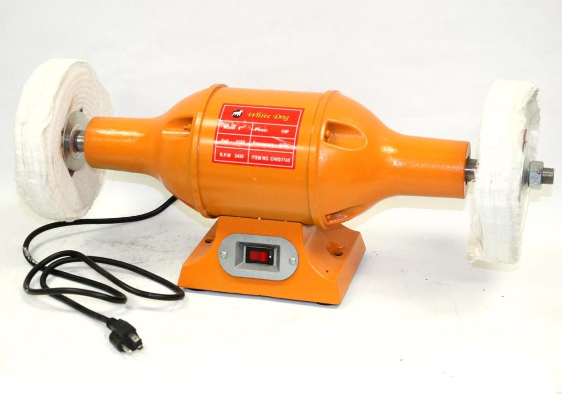 8" 1HP BENCH BUFFER POLISHER GRINDER BUFF POLISH 3450RPM 110V w/2 thick ...