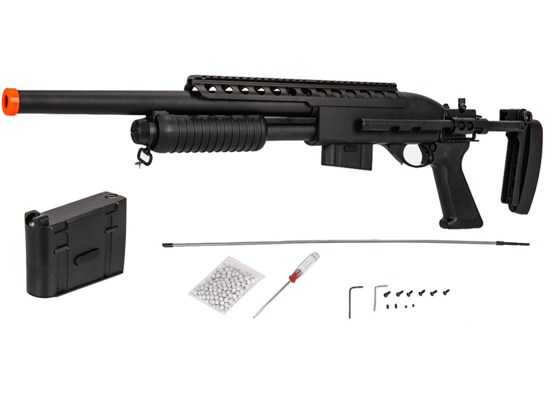 A&K M870 TACTICAL AIRSOFT SHOTGUN PUMP ACTION SPRINGER REPLICA FULL ...