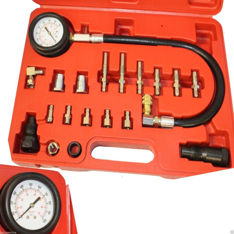 Diesel Engine Compression Cylinder Pressure Tester Gauge Kit 0-1000psi ...