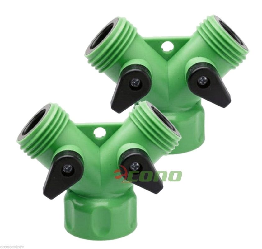 Lot of 2 Y Garden Hose Connector Splitter 2-Way Connector Water Valves ...