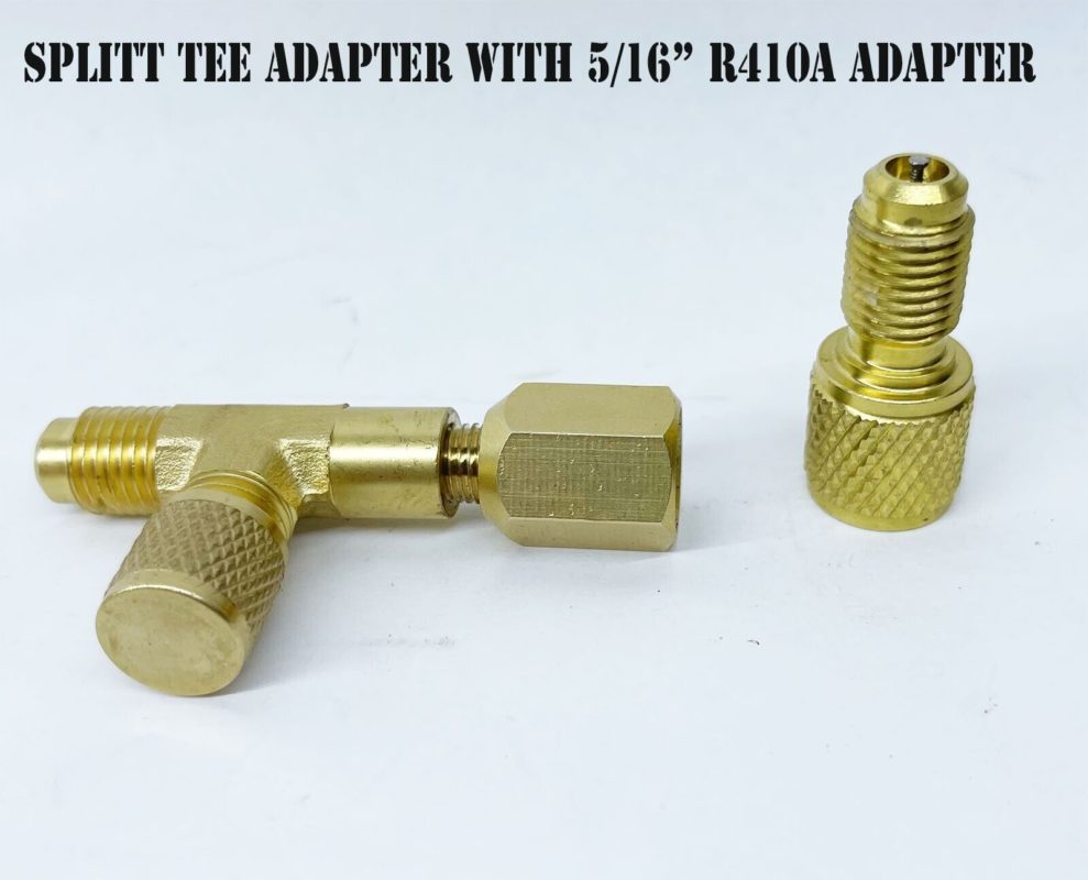 R410a Refrigerant Quick Coupler Tee Split Connector 1/4'' Valves Core ...