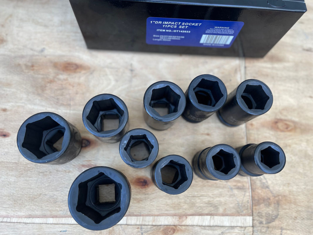 11pc 1" Dr. Deep Jumbo Impact Socket Set Metric 22mm to 50mm Cr-MO w ...