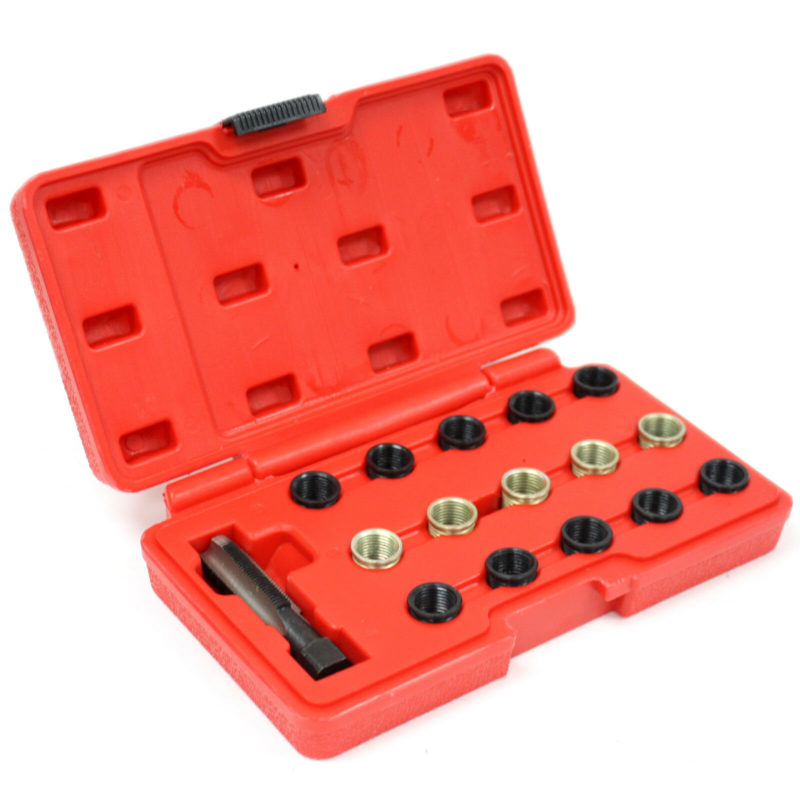 16pc Spark Plug Thread Repair Rethreading Tool Kit M16 Threaded Coil ...