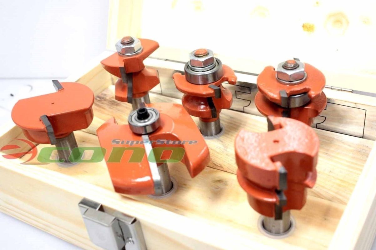 6pc Straight Angle Raised Panel Carbide Router Bits Set Tipped Kitchen ...