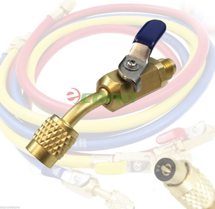 Brass Shut Valve For AC Charging Hoses HVAC 1/4" AC Refrigerant R410a ...