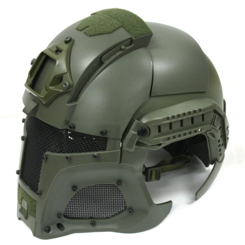 Interstellar Space Battle Trooper Full Face Airsoft Helmet OD Green ...