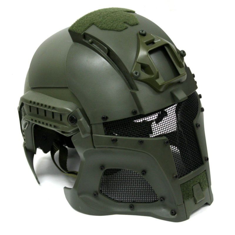 Interstellar Space Battle Trooper Full Face Airsoft Helmet OD Green ...