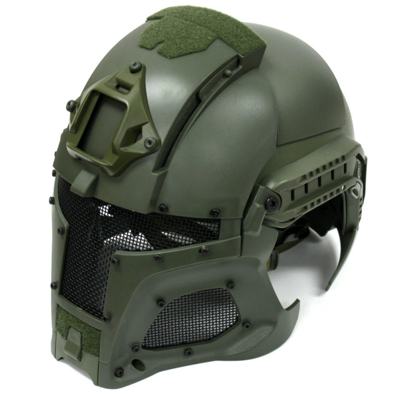 Interstellar Space Battle Trooper Full Face Airsoft Helmet OD Green ...