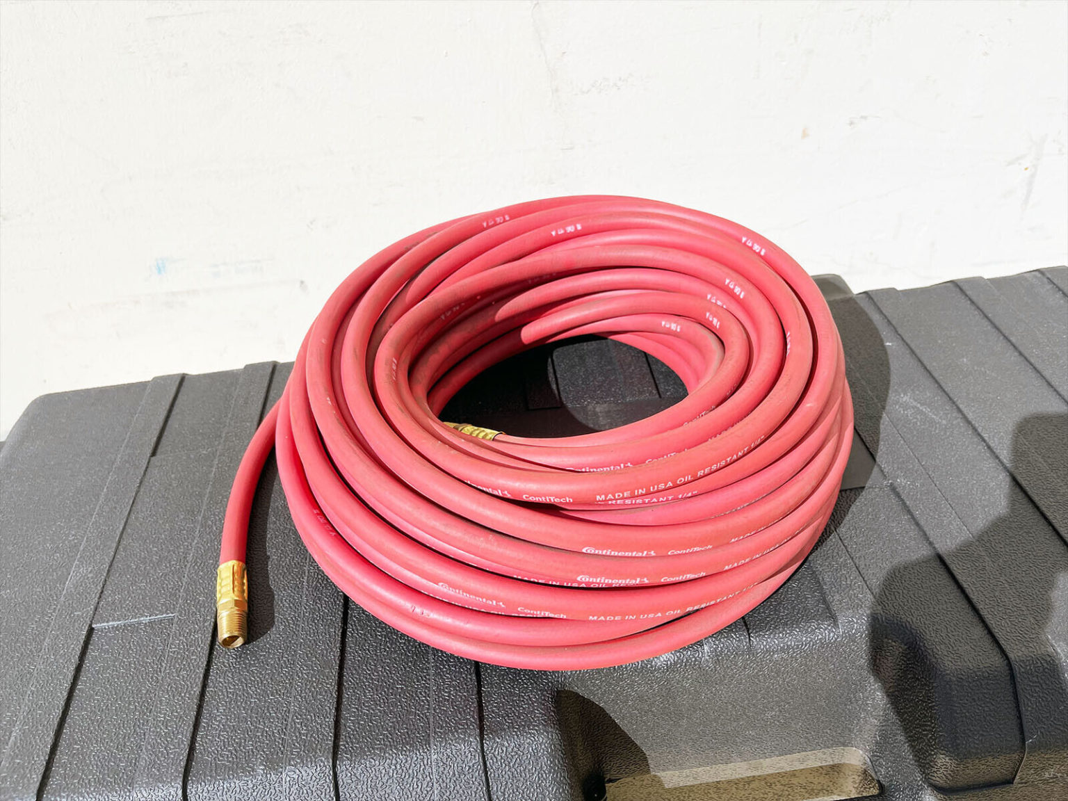 100ft X 1 4 ID Continental Red Rubber Air Hose 4 Compressor 1 4 NPT