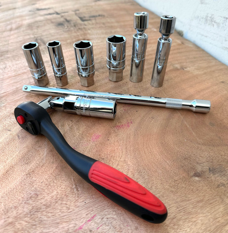 10PC 3/8" Dr Magnetic Thin Wall Spark Plug Socket Set W/Composite ...