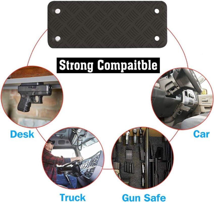2x 55lb Gun Magnet Mount Magnetic Gun Holster Rubber Coated Pistol ...