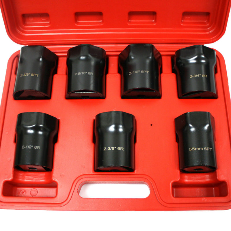 7 pc 1/2" Drive 6 Point Wheel Bearing Axle Lock Nut Socket Set ...