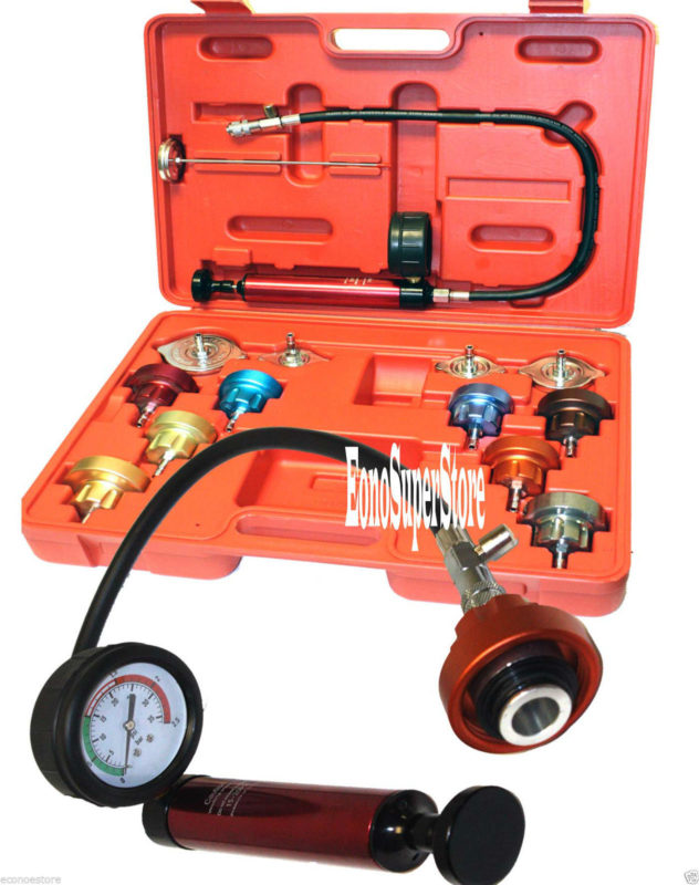 UNIVERSAL RADIATOR PRESSURE TESTER LEAKAGE DETECTOR COLOR ALUMINUM CAP ...