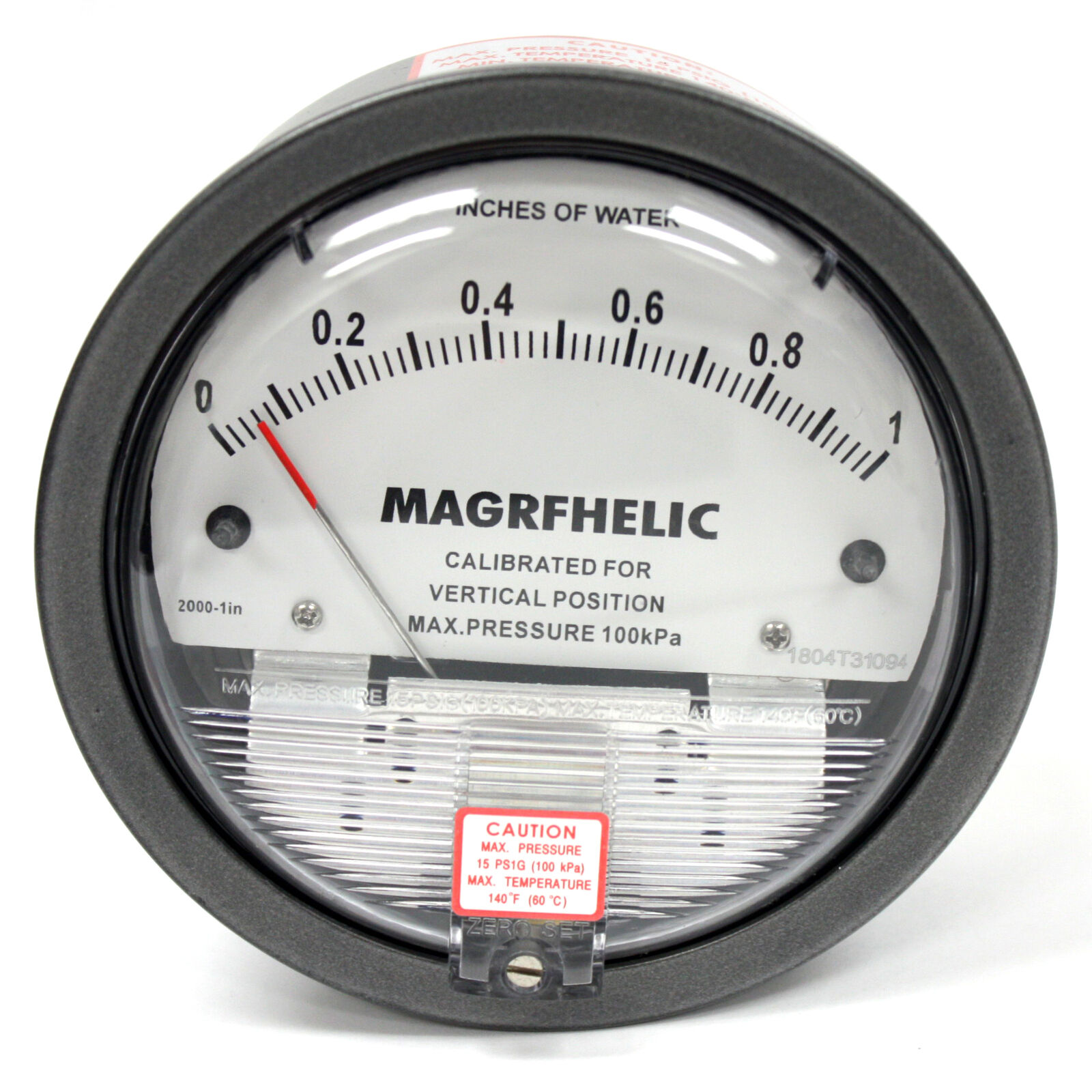 1 Inches Of Water Vertical Scale Manometer Differential Pressure Vacuum