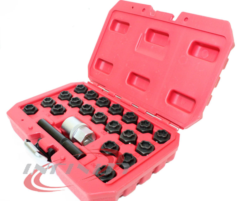 22PC LOCKING WHEEL BOLT NUT REMOVAL SET MASTER KEY KIT FOR BMW SERIES ...