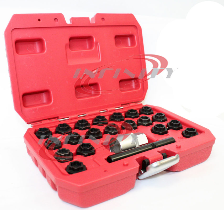 22PC LOCKING WHEEL BOLT NUT REMOVAL SET MASTER KEY KIT FOR BMW SERIES ...