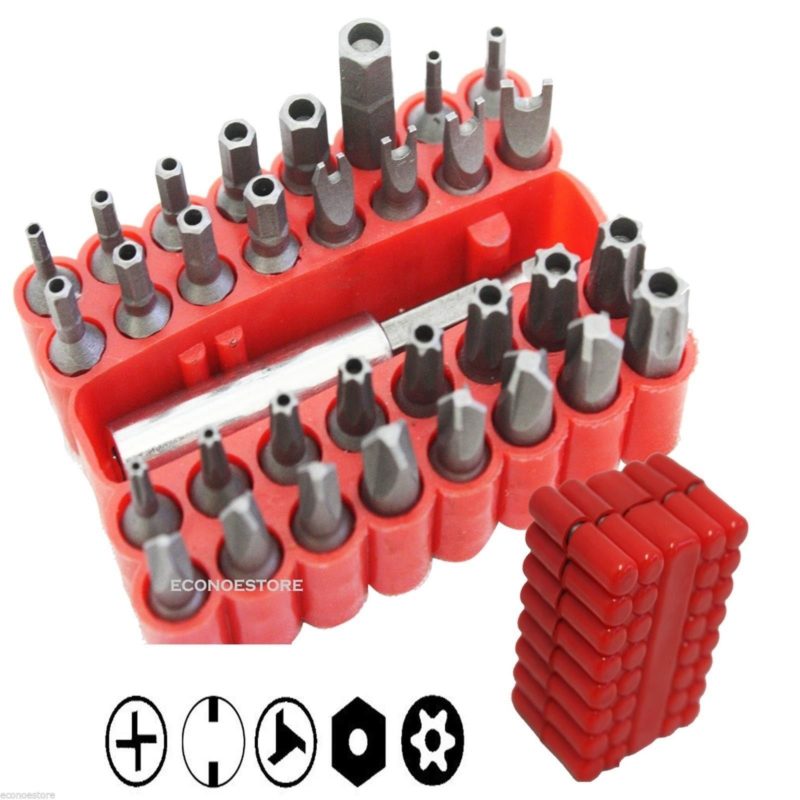 33pc Security Tamper Proof Torq Torx Hex Bit Set Includes 2-1/2 ...