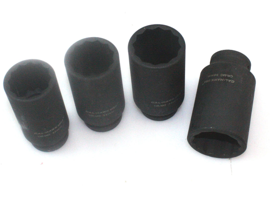 4pc 1/2" Dr Deep Spindle Axle Nut Socket Set 12 POINT METRIC 30mm 32mm ...