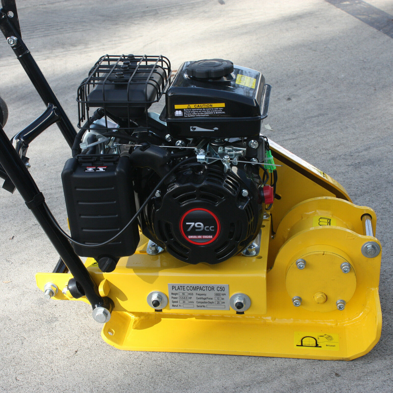 79cc 2000Lbs Gas Walk Behind Vibratory Plate Compactor Asphalt Soil ...
