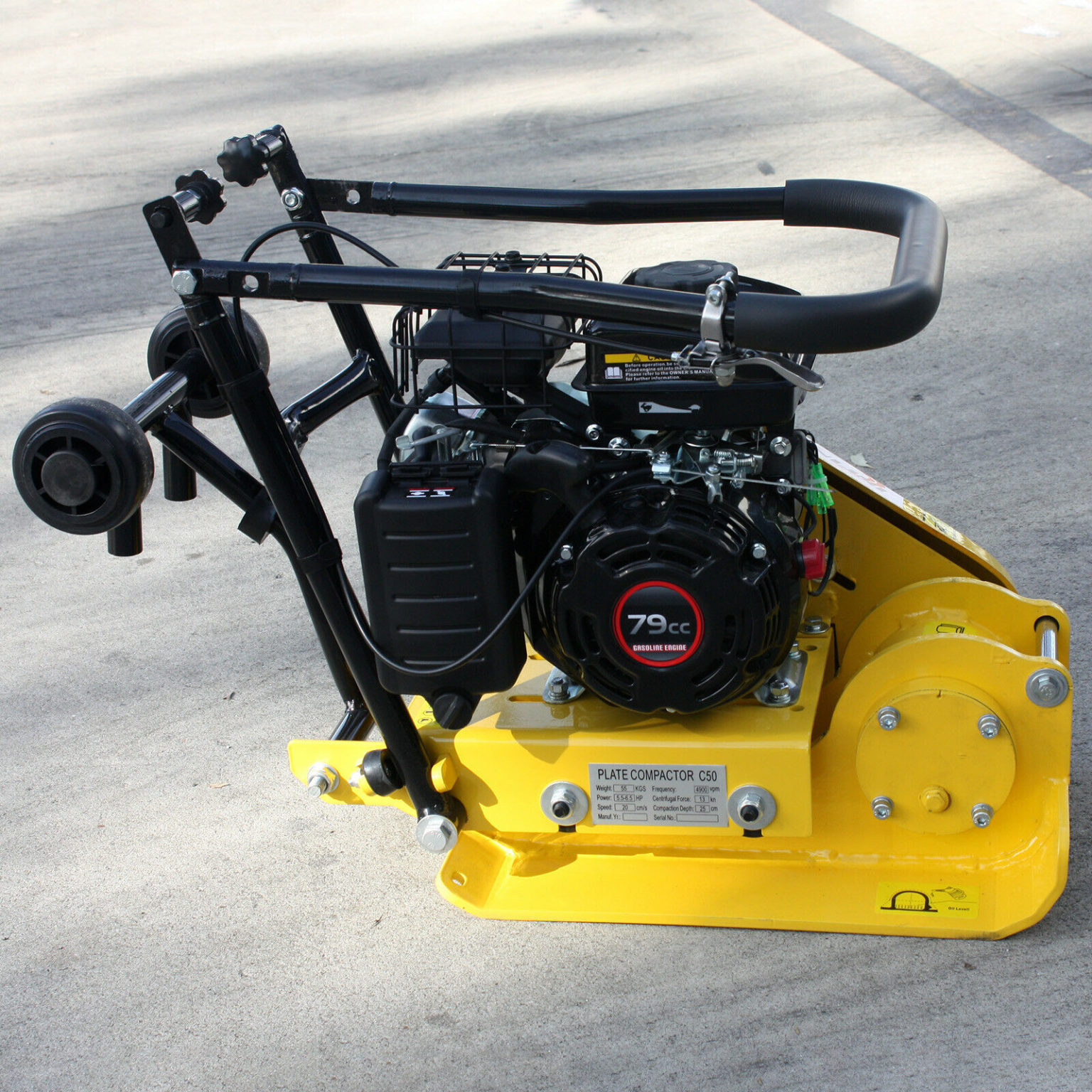 79cc 2000Lbs Gas Walk Behind Vibratory Plate Compactor Asphalt Soil ...