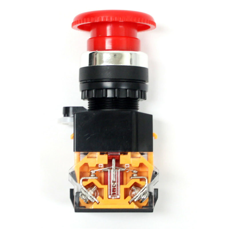 Emergency Stop Push Button Mushroom Latching Switch 1NO+1NC 440V 10A ...
