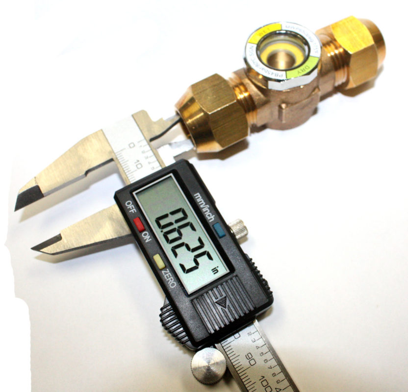 HVAC AC Sight Glass W/ Moisture Indicator All Brass Flare 5/8" Pipe ...