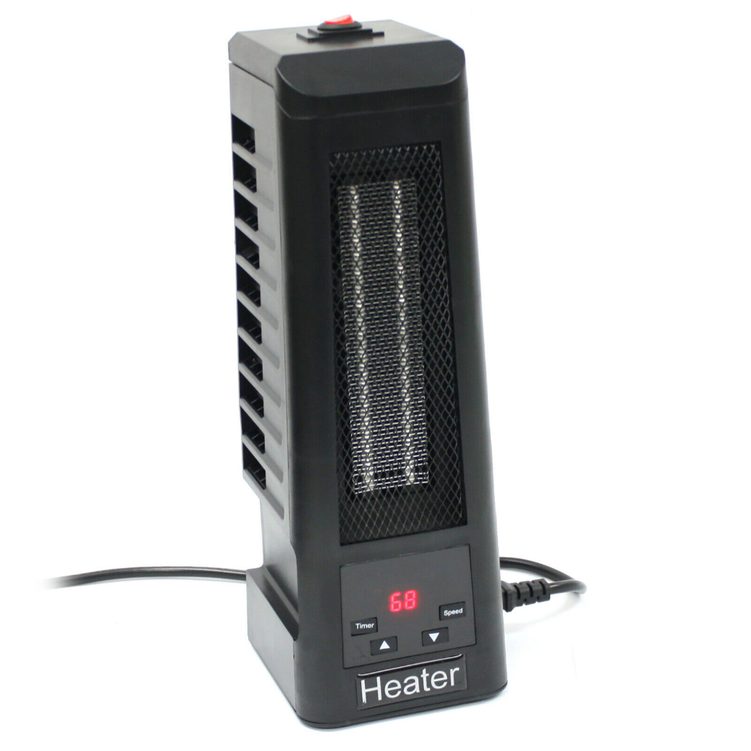 900W Portable Electric Space Fan Heater w/ Thermostat & Timer 2 Fan ...