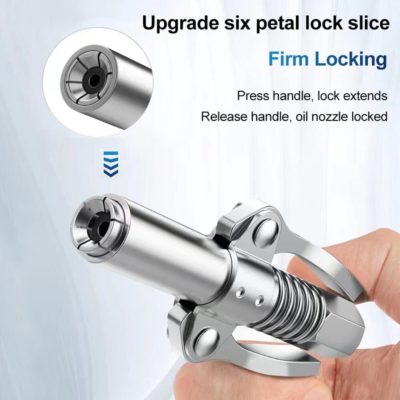 Pneumatic Grease Gun Coupler Quick Lock Release Zerk Fitting Coupling W ...