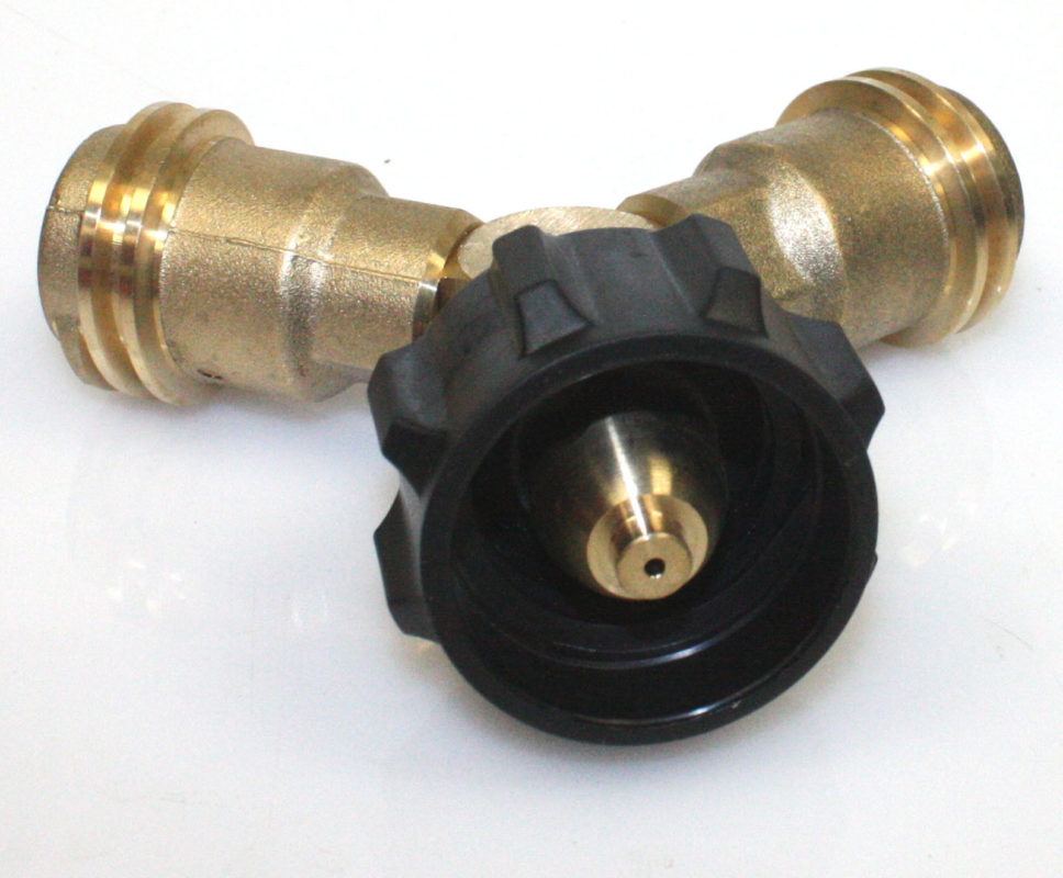 Propane Y-Splitter Tee Solid Brass Male QCC & 2-Female QCC 4 BBQ grill ...