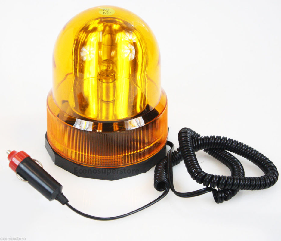 Revolving Amber Caution Yellow Light for Vehicles – 'No-Drill' Magnetic ...