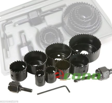 11pc Hole Saw Bit Kit Set Holesaw Wood Sheet Metal 3/4" to 2 1/2" Sizes ...