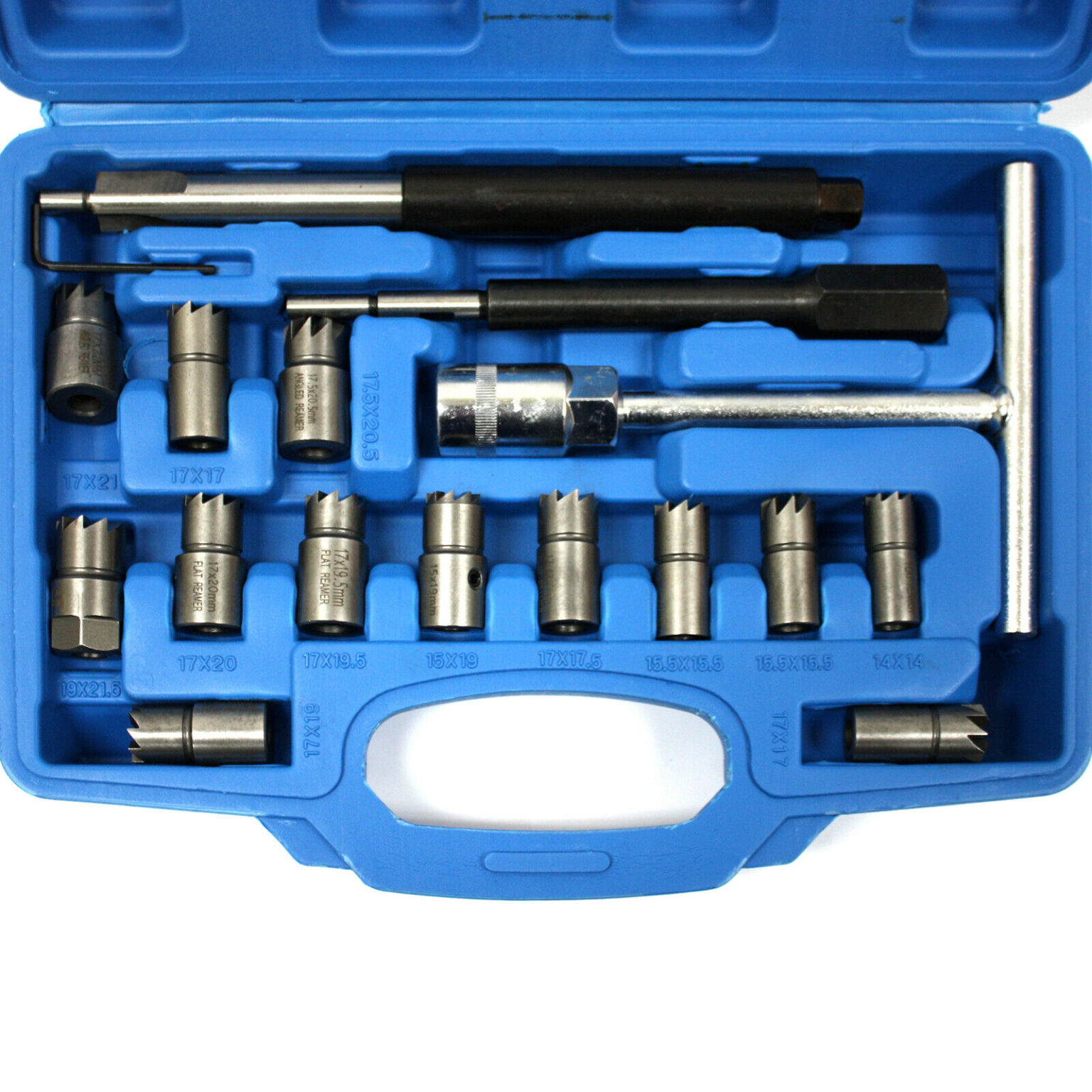 17pc Diesel Injector Seat Cutter Cleaner Universal Injector Re-Face ...