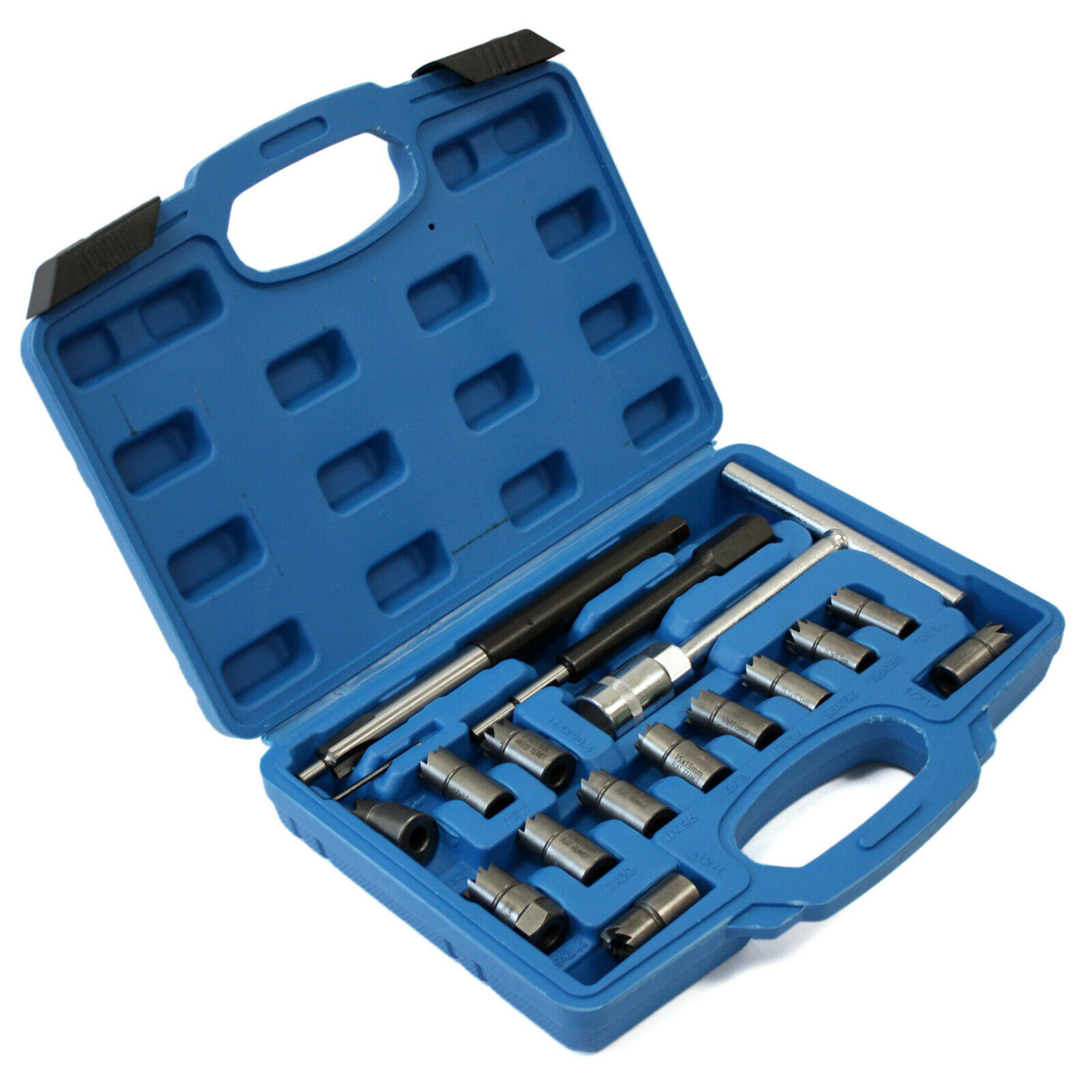 17pc Diesel Injector Seat Cutter Cleaner Universal Injector Re-Face ...