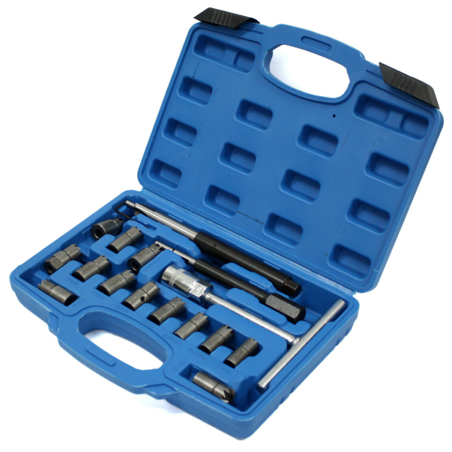 17pc Diesel Injector Seat Cutter Cleaner Universal Injector Re-Face ...