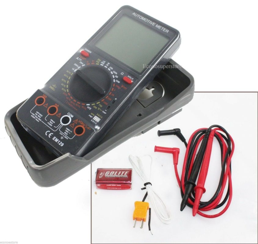 Digital Multimeter LCD AC/DC Ammeter Resistance Capacitance Automotive ...