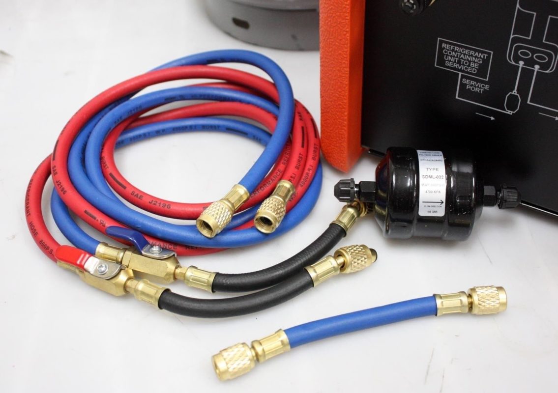 Portable 1/2 HP HVAC A/C Refrigerant Recovery Machine Kit R134A R410A ...