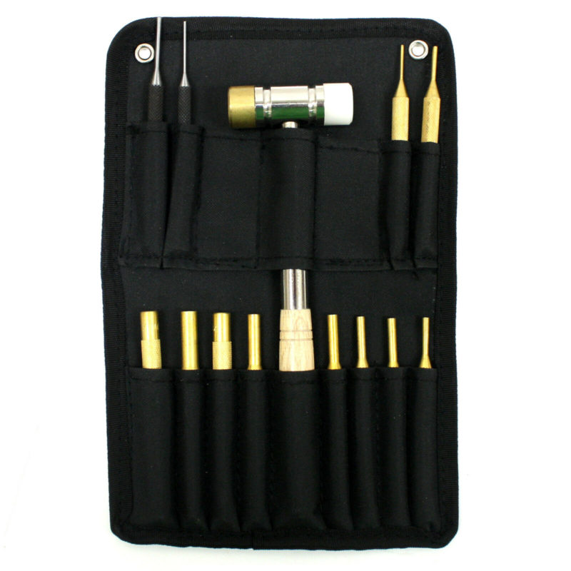 13 pc Pin Punch Kit 10 Brass 2 Steel 1 Hammer Firearm Repair Gunsmith ...