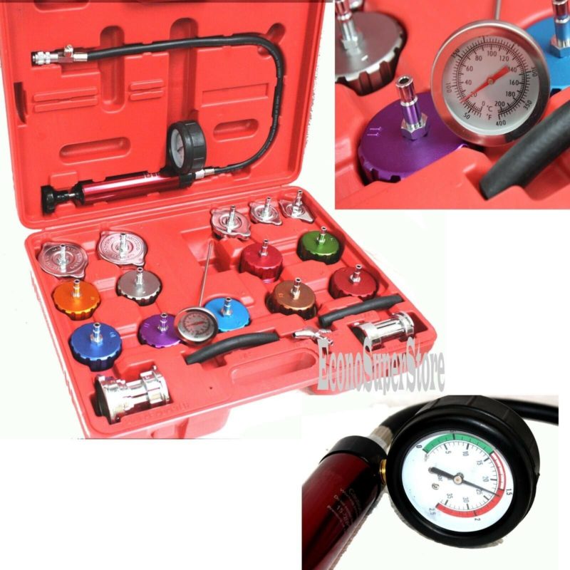 21PC Auto Cooling System Radiator Cap Pressure Testing Kit For Benz GM ...