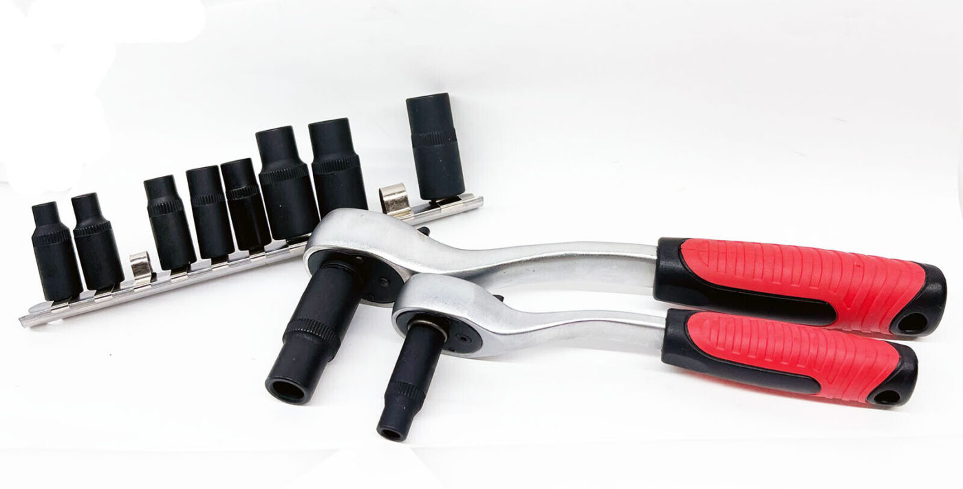 Thread Repair Tap Socket Set Holder Square Sockets 1/4 & 3/8 Dr. Offset ...