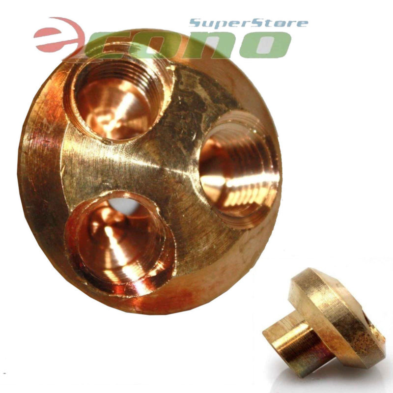 3 Way 1/4" Air Divider Manifold 4 Compressors Couplers Inlet/Outlets ...