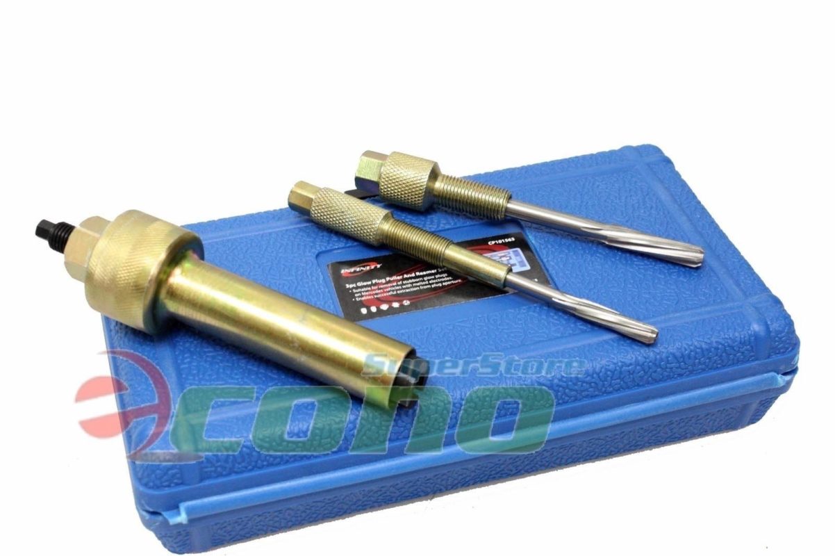 3pc Glow Plug Extractor Puller & Reamer Removal Set Kit 8,10 &12mm ...
