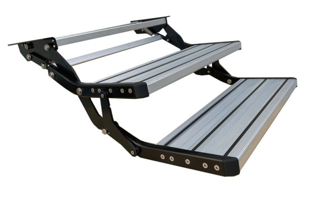 Aluminum 2 Step Pull Out Retractable RV Camper Platform Steps Stair ...