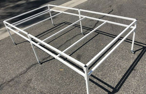Easy Quick Fit 4′ x 8′ Rolling Flood Table Stand with Bars and Rolling ...