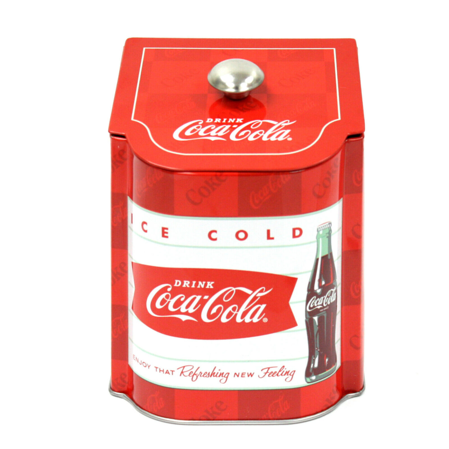 ICE COLD Official Coca-Cola Tin qt. Kitchen Canister Product Tin Box ...