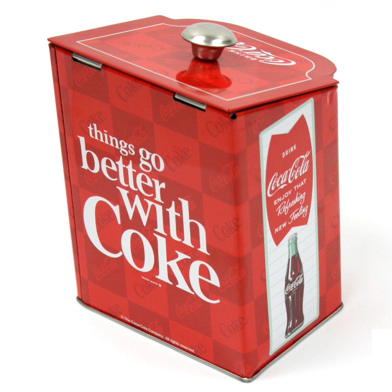 ICE COLD Official Coca-Cola Tin qt. Kitchen Canister Product Tin Box ...