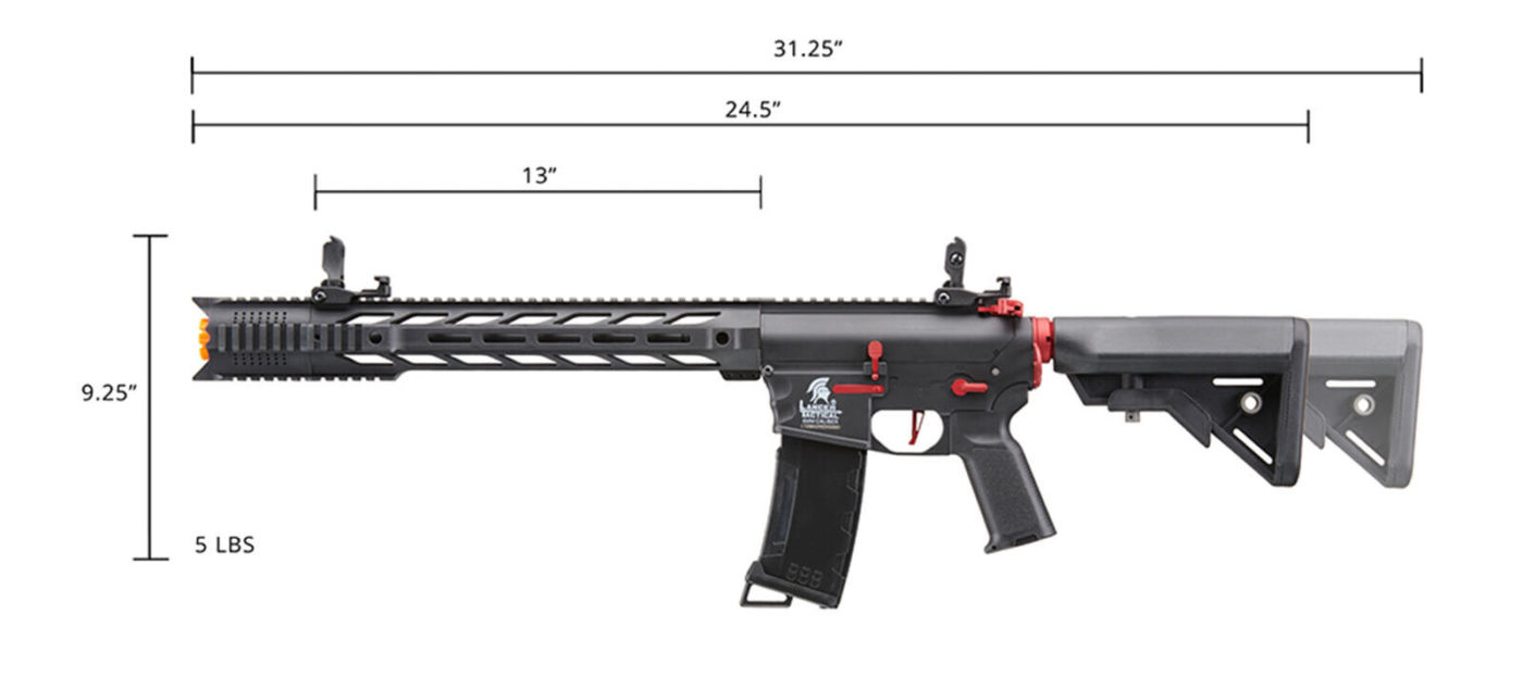 Lancer Tactical Gen 3 M4 SPR Interceptor Full Semi-Automatic Airsoft ...