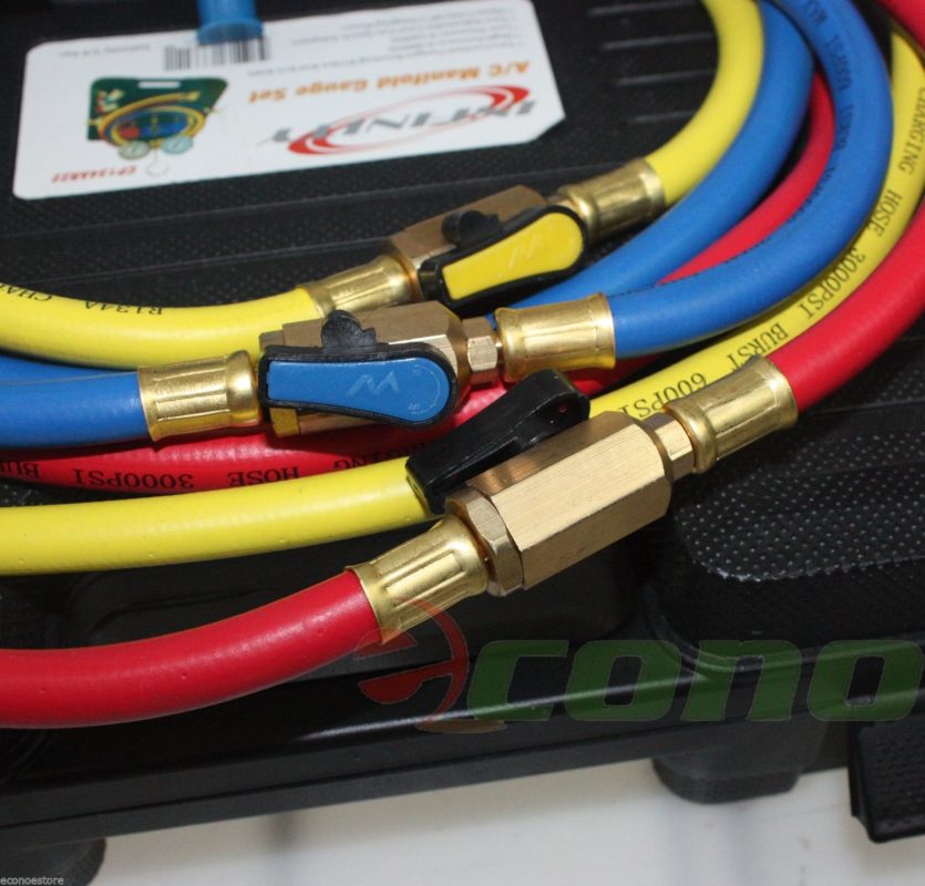 R134A A/C Diagnostic Testing Charging Manifold GaugeW/Shut HVAC Meter W ...